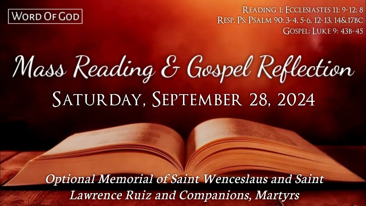 Today's Catholic Mass Readings and Gospel Reflection - Saturday ...