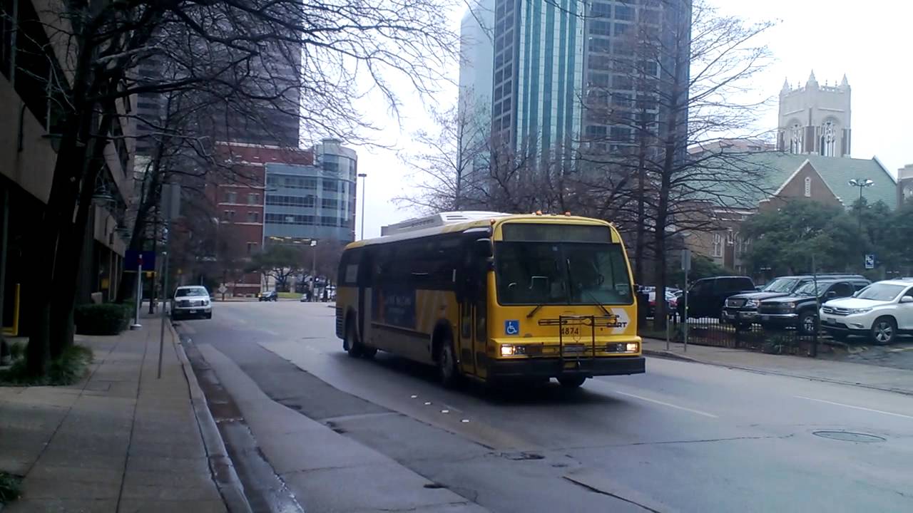 DART NovaBus 4874 On the 36 In Downtown Dallas - YouTube