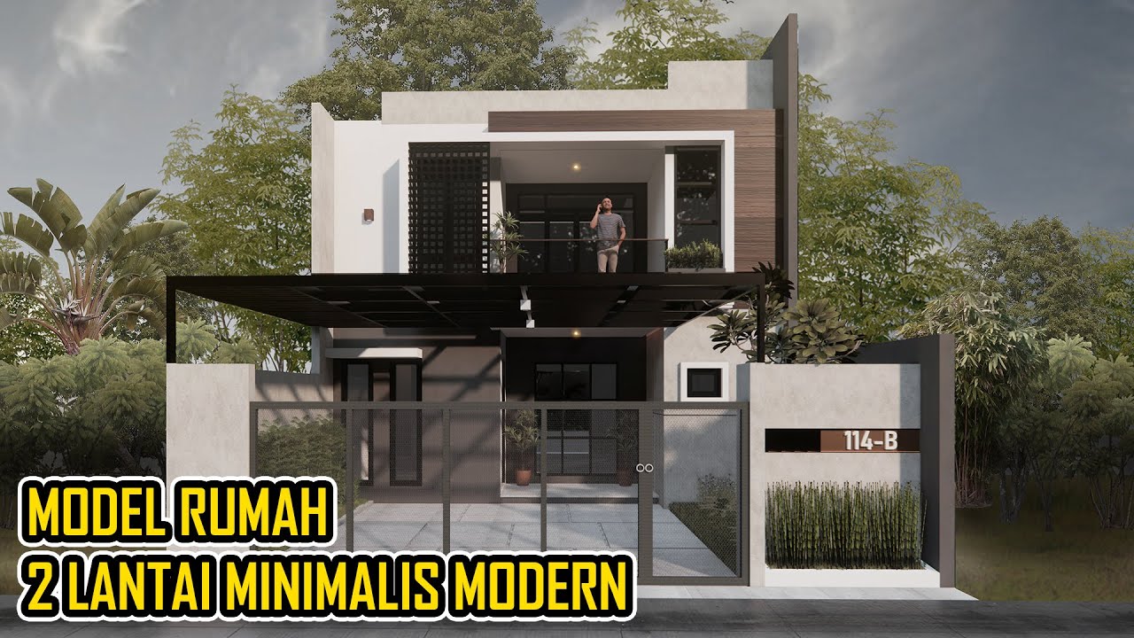 DESAIN RUMAH MINIMALIS 2 LANTAI DILAHAN 120M2 LEBAR 8 METER X 15 METER ...