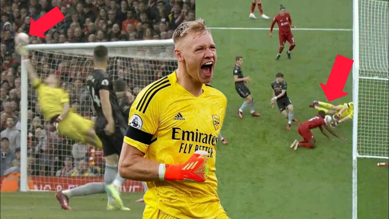 Aaron Ramsdale Rescued Arsenal with late saves vs Liverpool - YouTube