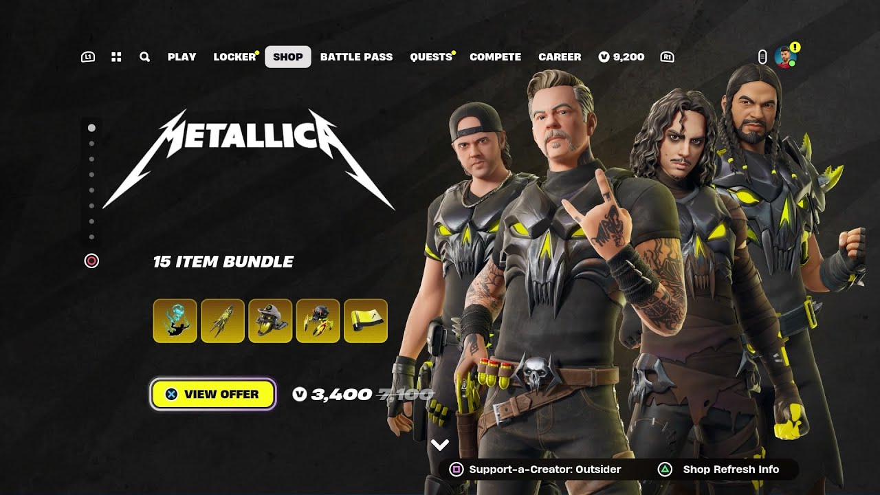 *NEW* METALLICA X FORTNITE ALL SKINS/STYLES/LEGO/EMOTES/ SUBSCRIBE TO ...