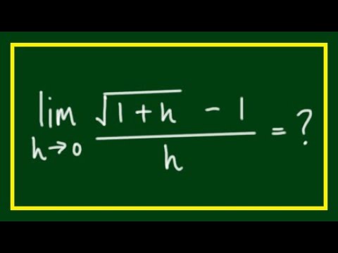 How to evaluate the limit sqrt(1 + h) - 1 / h as x approaches 0 - YouTube