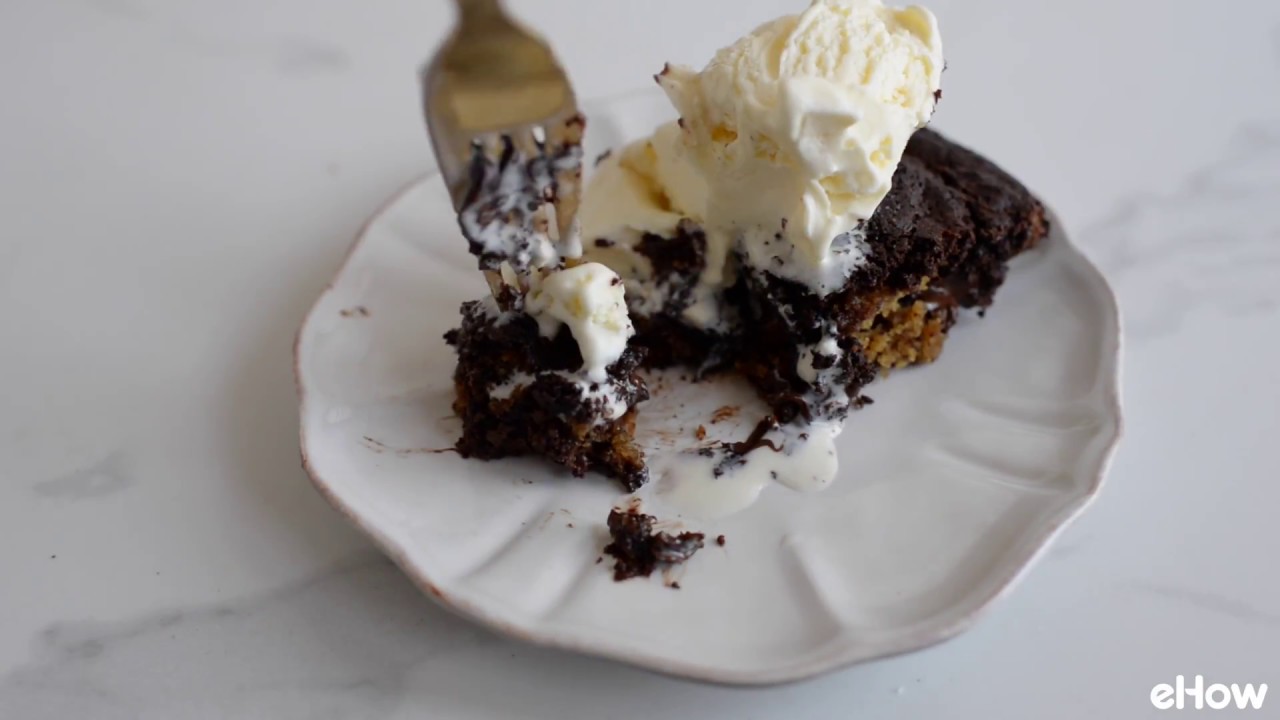 Skillet Brookie: Half Brownie Half Cookie Recipe - YouTube