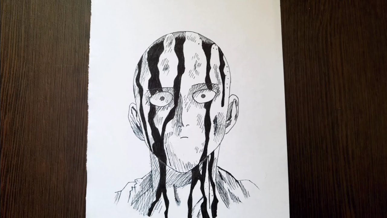 drawing Saitama from One punch man anime tutorial - YouTube