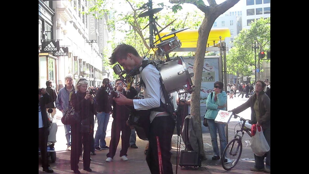 San Francisco Street Performer One Man Band - YouTube