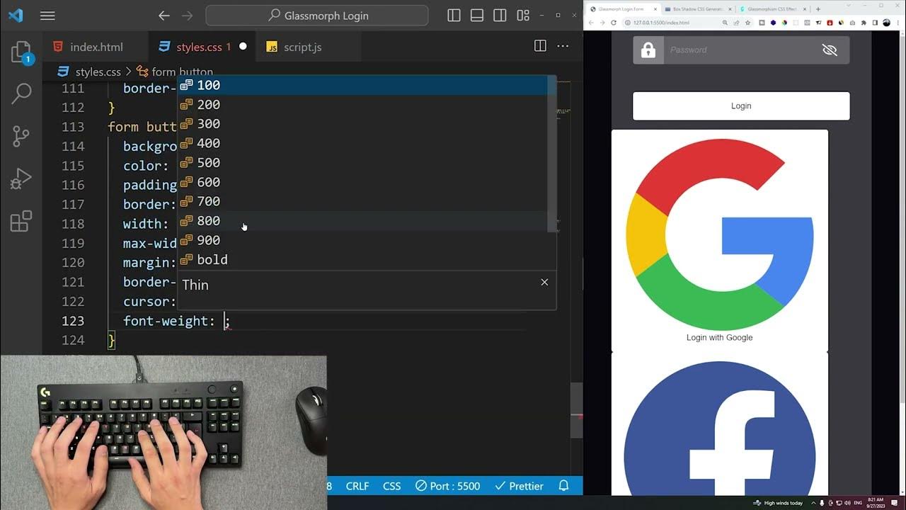 ASMR Programming - Modern Glassmorphic Login | With CSS Animations [No Talking] - YouTube