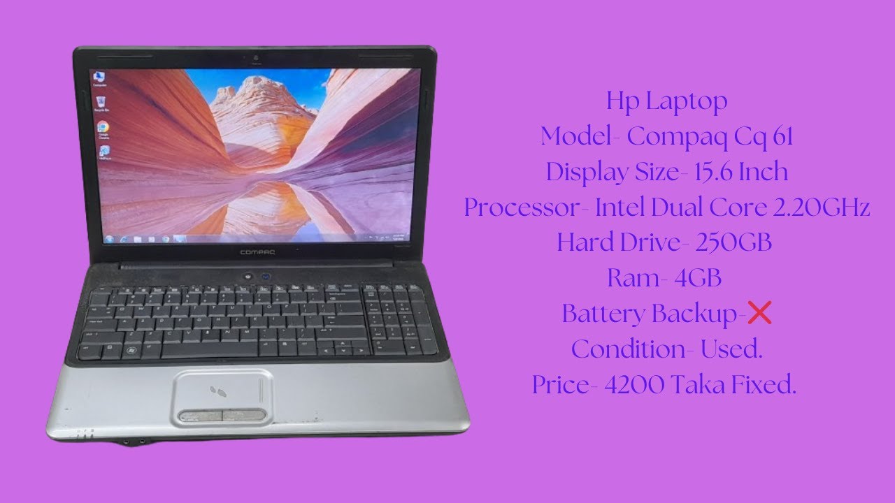 Hp Compaq Dual Core-Used laptop-250GB HHD-4GB Ram - YouTube