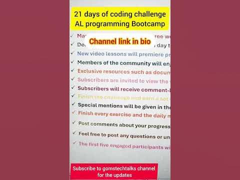 AL programming boot camp - 21 days of coding challenge #gomstechtalks #trending #viral - YouTube