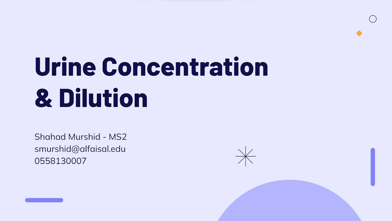 Urine Concentration and Dilution | Shahad Murshid | REN 123 PAL review session - YouTube