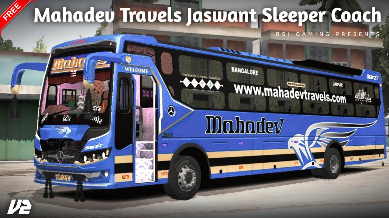 Mahadev Travels Jaswant Sleeper Coach V2 Bus mod for bussid | bussid ...