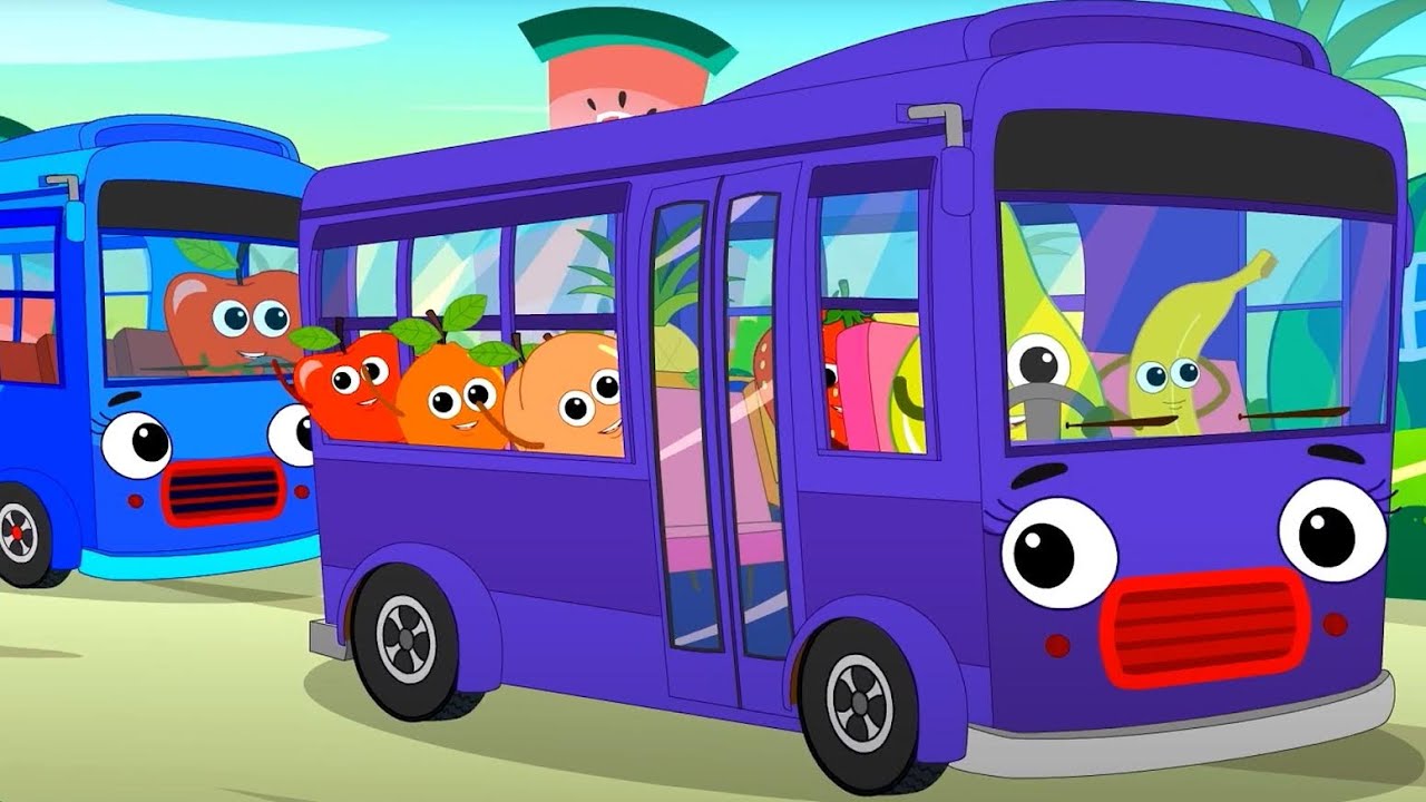 Wheels On The Bus : Purple Bus & Vehicles Song for Children - YouTube