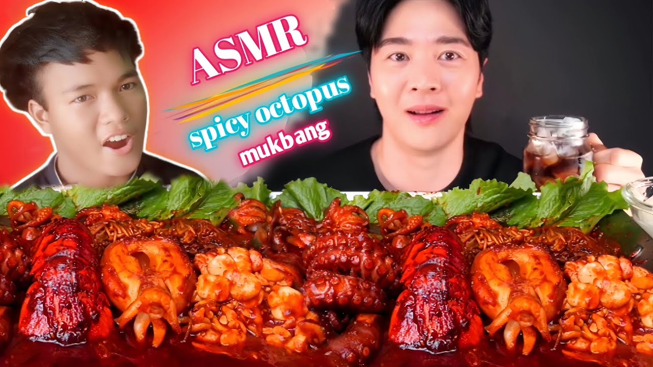 ASMR eating spicy octopus mukbang eating challenge video 😱🔥#skrb2vlog # ...