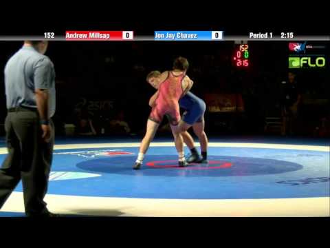 Junior 152 - Andrew Millsap (Kansas) vs. Jon Jay Chavez (Idaho) - YouTube