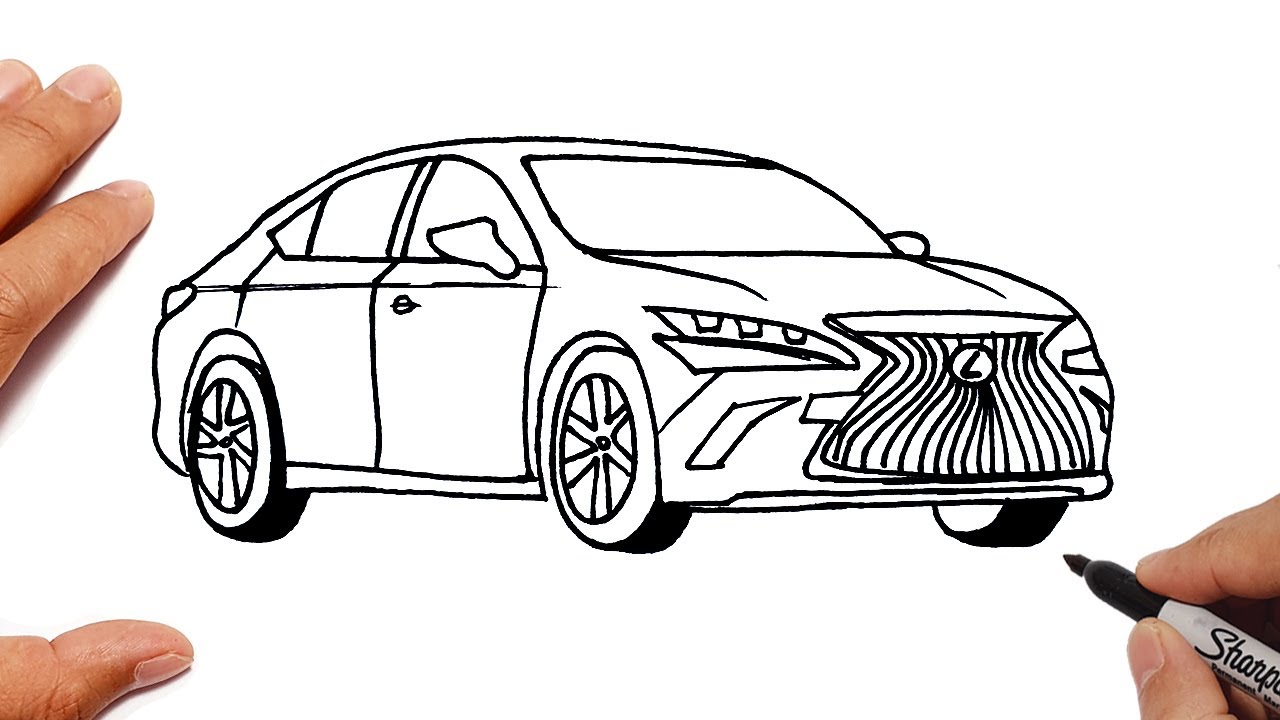 How To Draw A Car Lexus ES Step By Step _ How To Draw Car Easy For ...