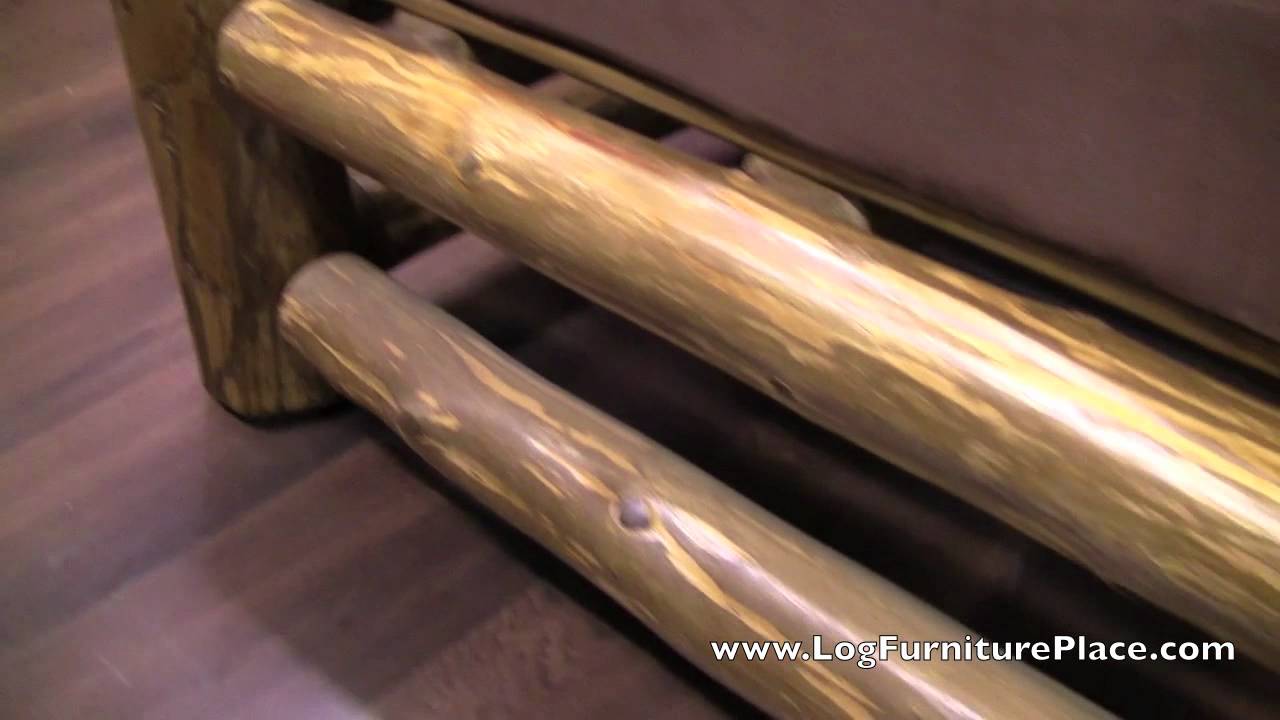 Cedar Lake Log Ottoman for Log Lounge Chairs - YouTube