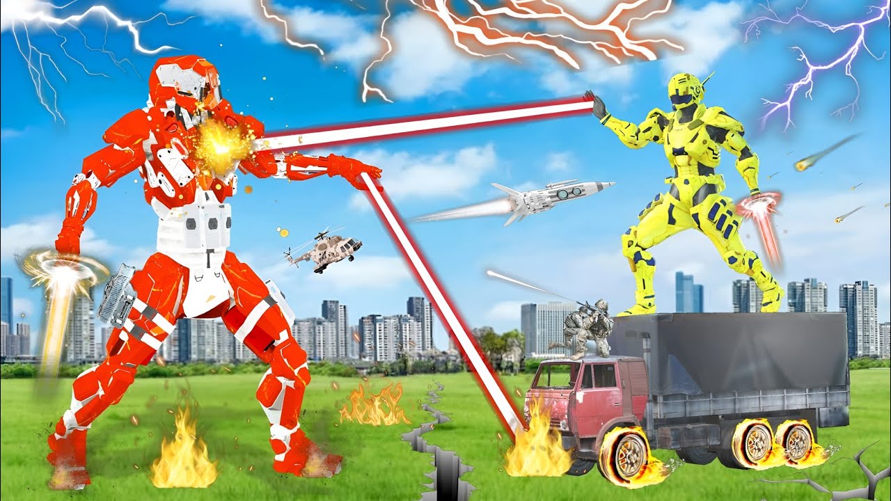 जादुई जिन और जादुई जेसीबी रोबोट लढाई | Magical Jin Vs JCB Robot| Robot ...