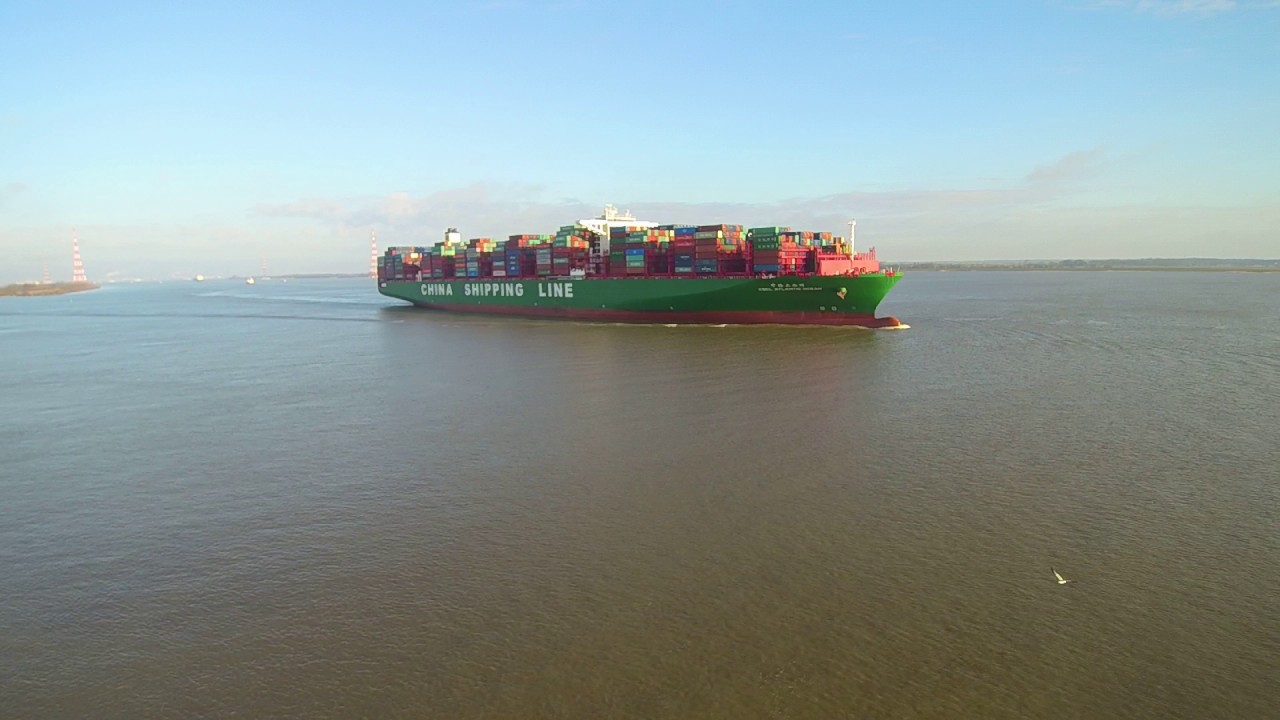 CSCL Atlantic Ocean einlaufend Hamburg am 21.03.2017 - YouTube