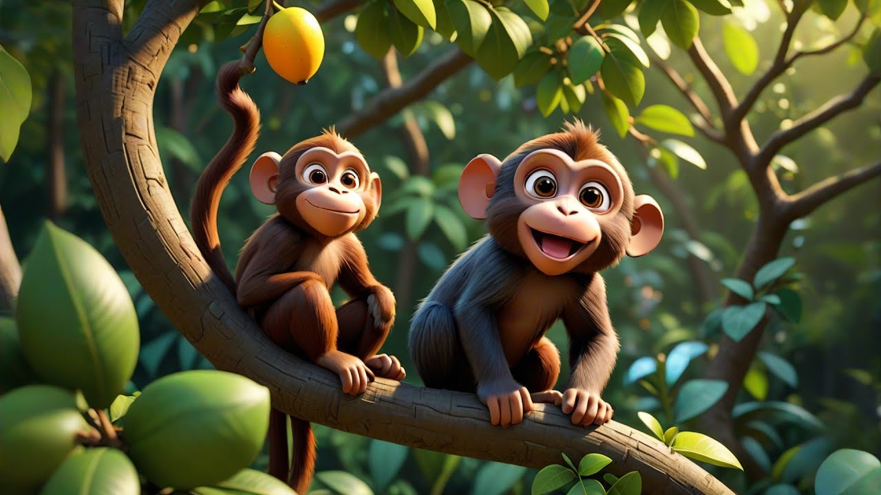 Ten Little Monkeys on a Tree | Fun Monkey Nursery Rhyme for Kids ...
