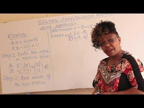 FORM 3 MATHS (Solving Simultaneous Equations Using Matrices) - YouTube