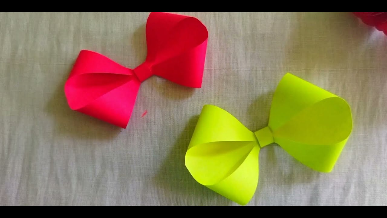 How to make a Paper Bow | Easy Paper bow | DIY | paper craft ideas ...