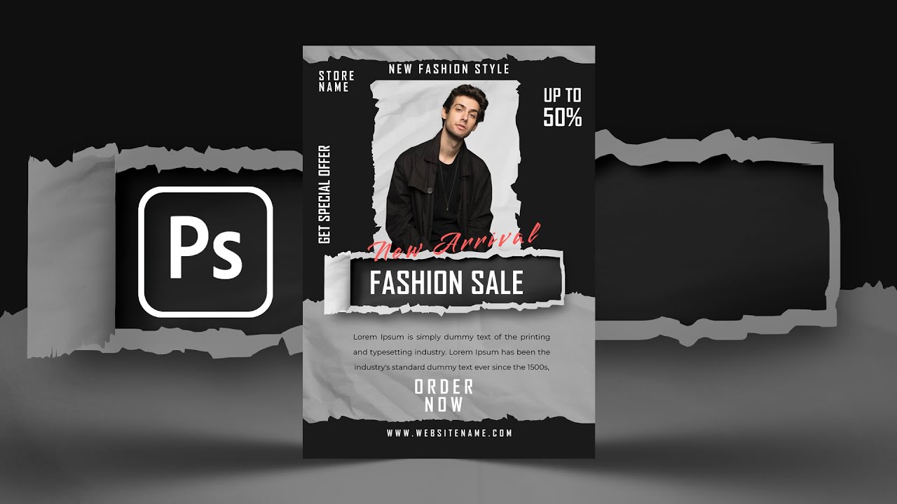 Paper Texture | Fashion Sale Flyer | Photoshop Tutorial - YouTube