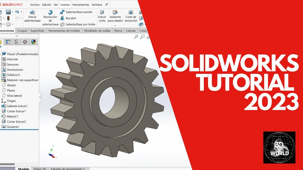 Tutorial SolidWorks 2023 | Engranaje | Spur Gear | Principiantes - YouTube