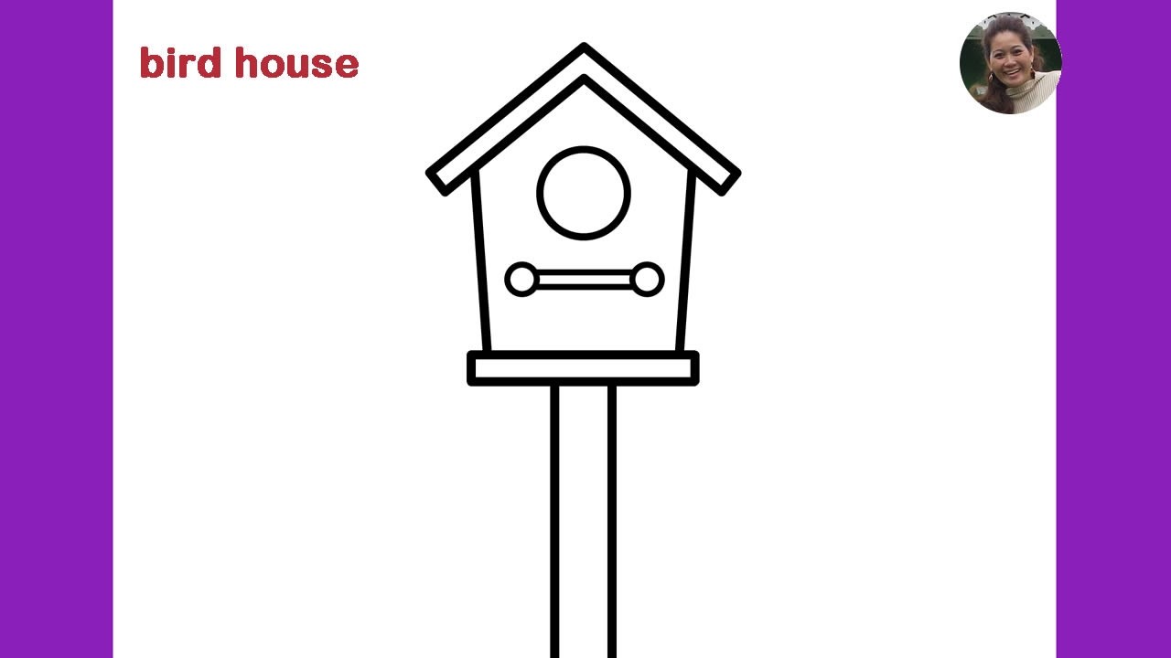 How to draw a birdhouse step by step | Drawing tutorial easy - YouTube