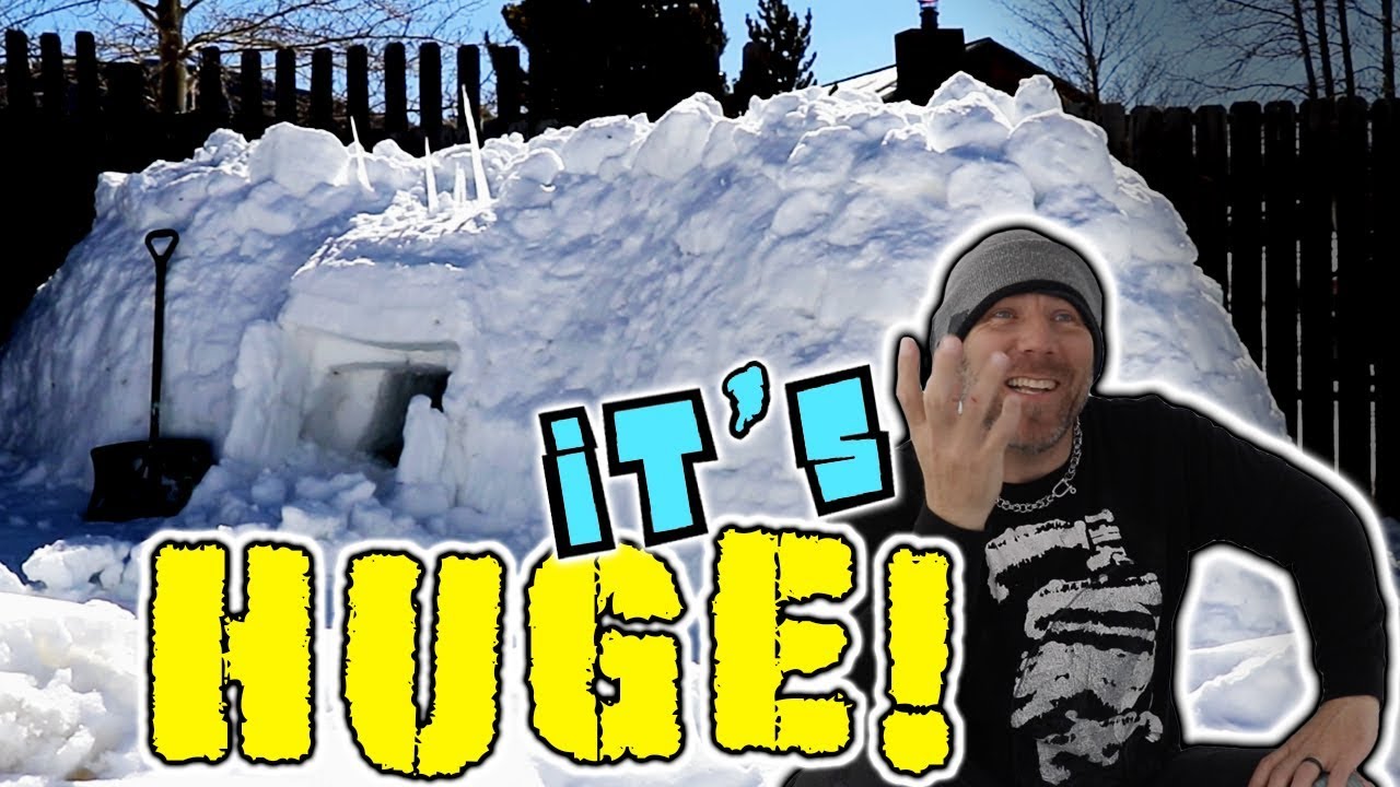 Building World's Largest BackYard Snow Fort - The SnowTel - YouTube