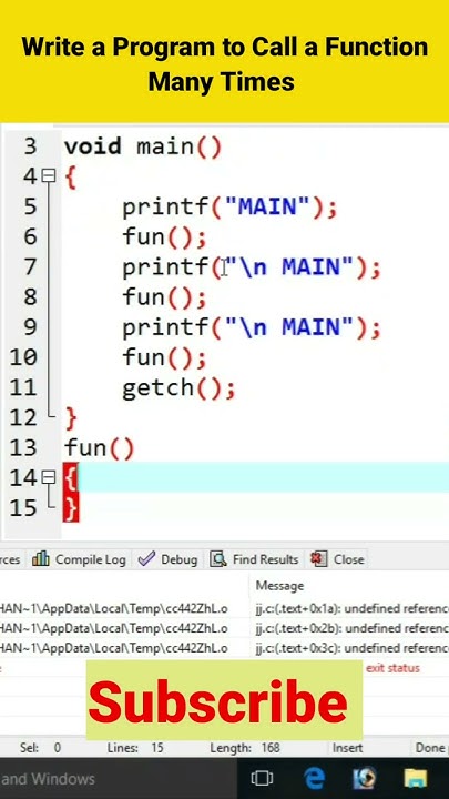 Write A Program To Call A Function Many Times Shorts Trending Clanguage Youtube