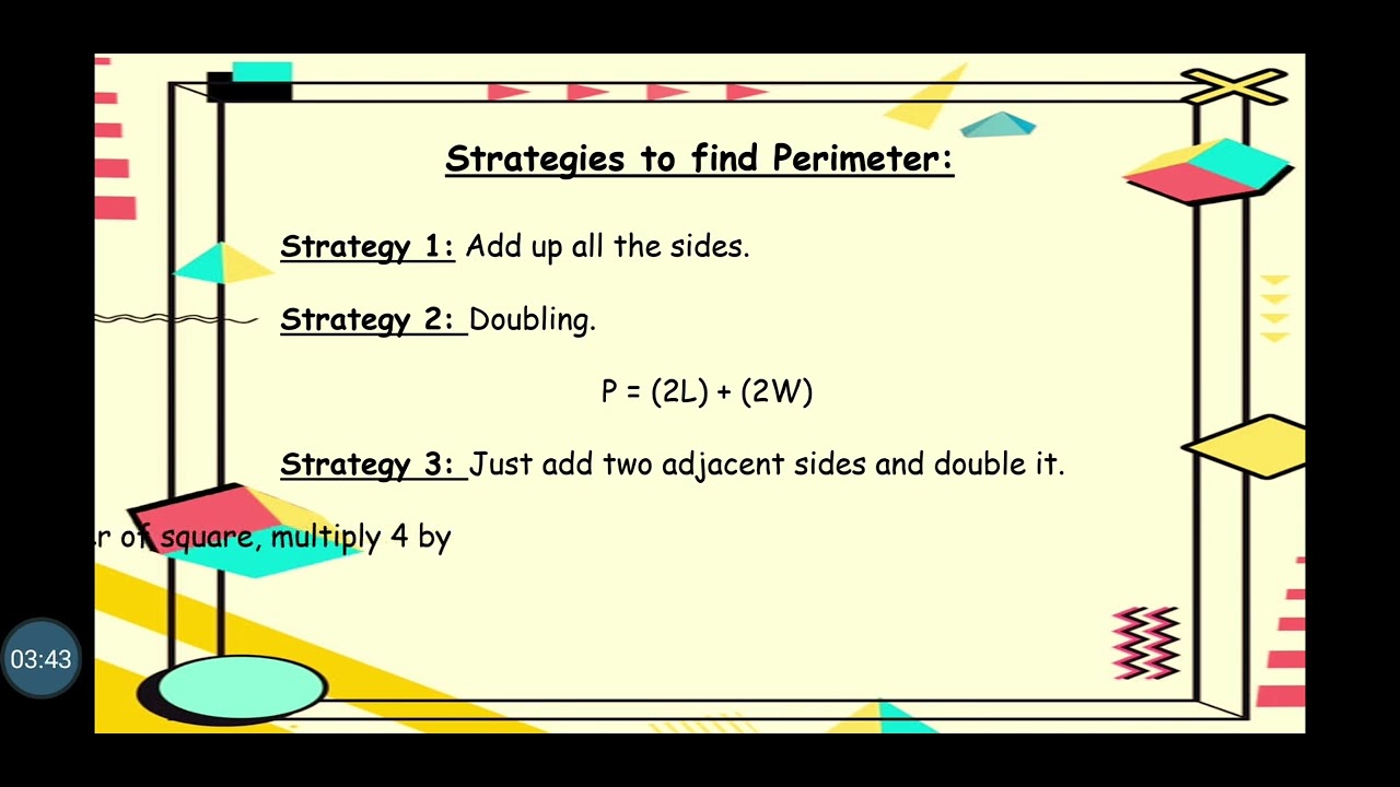 Grade: 4 - Mathematics (Perimeter of a Rectangle) - YouTube