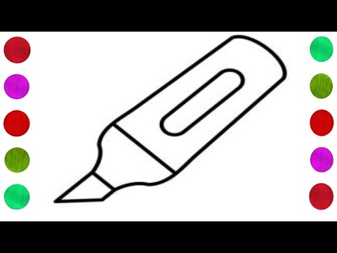 Draw a Pen Highlighter | For beginners & kids | Easy & Simple - YouTube