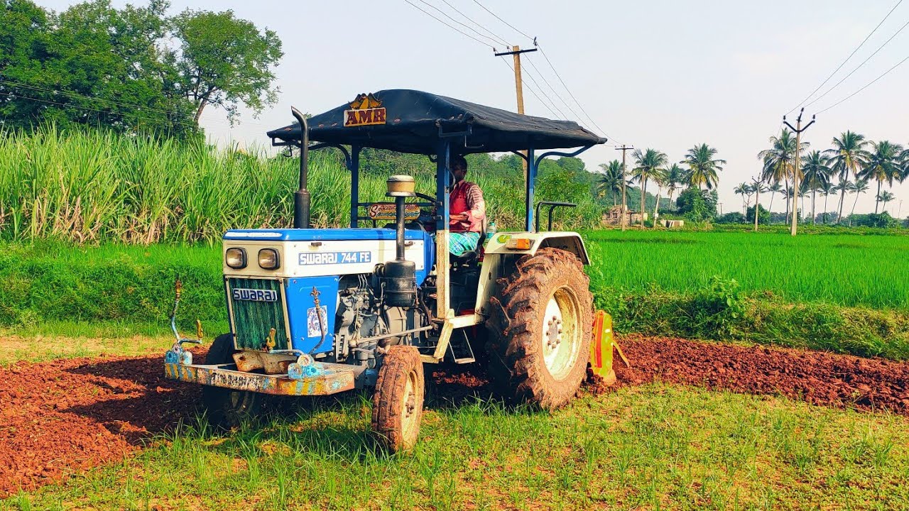 Tractor Videos|Swaraj 744 tractor with rotavator |Swaraj 744 FE with ...