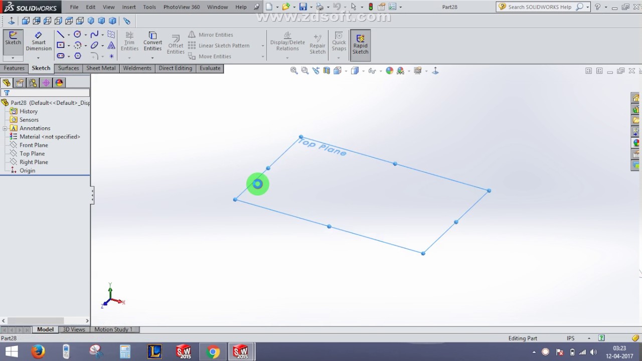 How to start a new Sketch... # SOLIDWORKS - YouTube