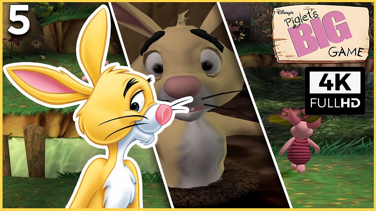 Piglet's Big Game (PS2) 4k | Part 5 - Rabbits Dream | Walkthrough (No ...