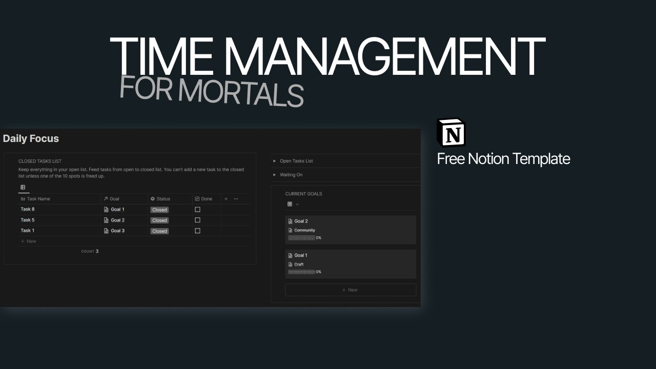 Time management for mortals Notion Template + New Notion Feature - YouTube