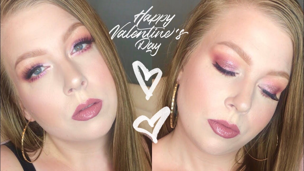 Glittery Pink Valentines Day Inspired Makeup Youtube