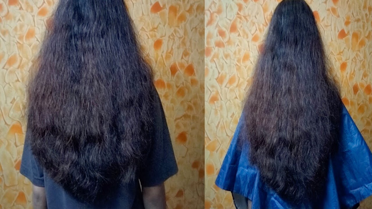 Long Hair Me Deep U and V Haircut aram se kare. - YouTube