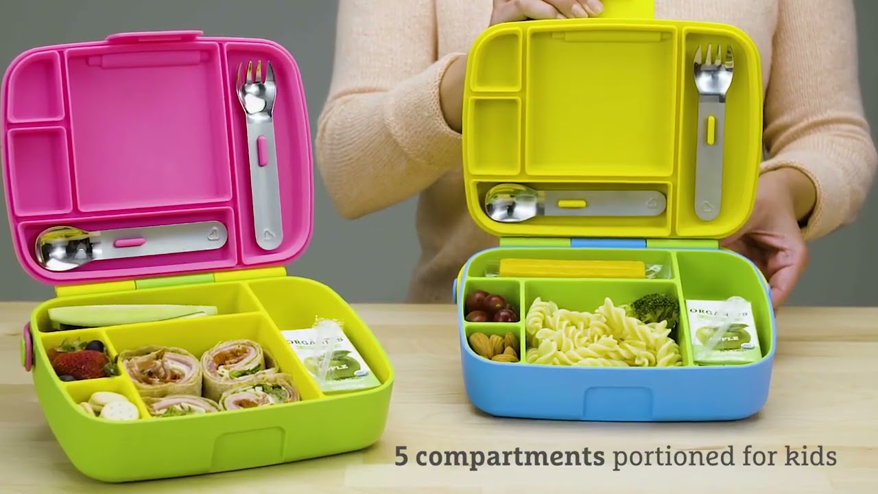 Lancheira Bento Box com Talheres - Munchkin - YouTube