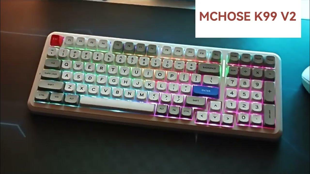 MCHOSE K99 V2 ゲーミングキーボードの動画です！無線/有線接続、多層の吸音設計、超低遅延、RGBバックライト、6000mAh大容量バッテリーのゲーミングキーボード - YouTube