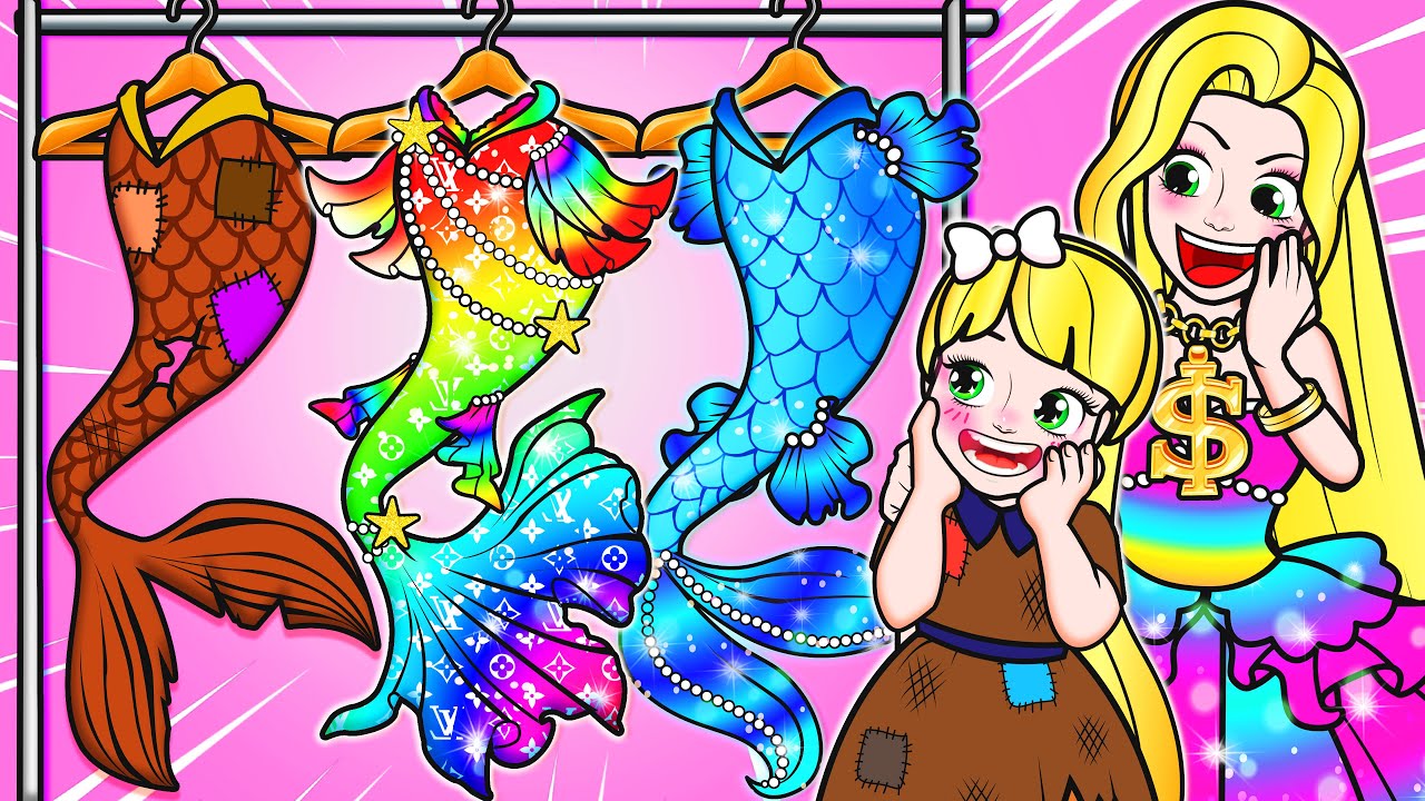 [🐾paper diy🐾] Rich vs Poor vs Giga Rich! Disney Princess Elsa Makeover ...