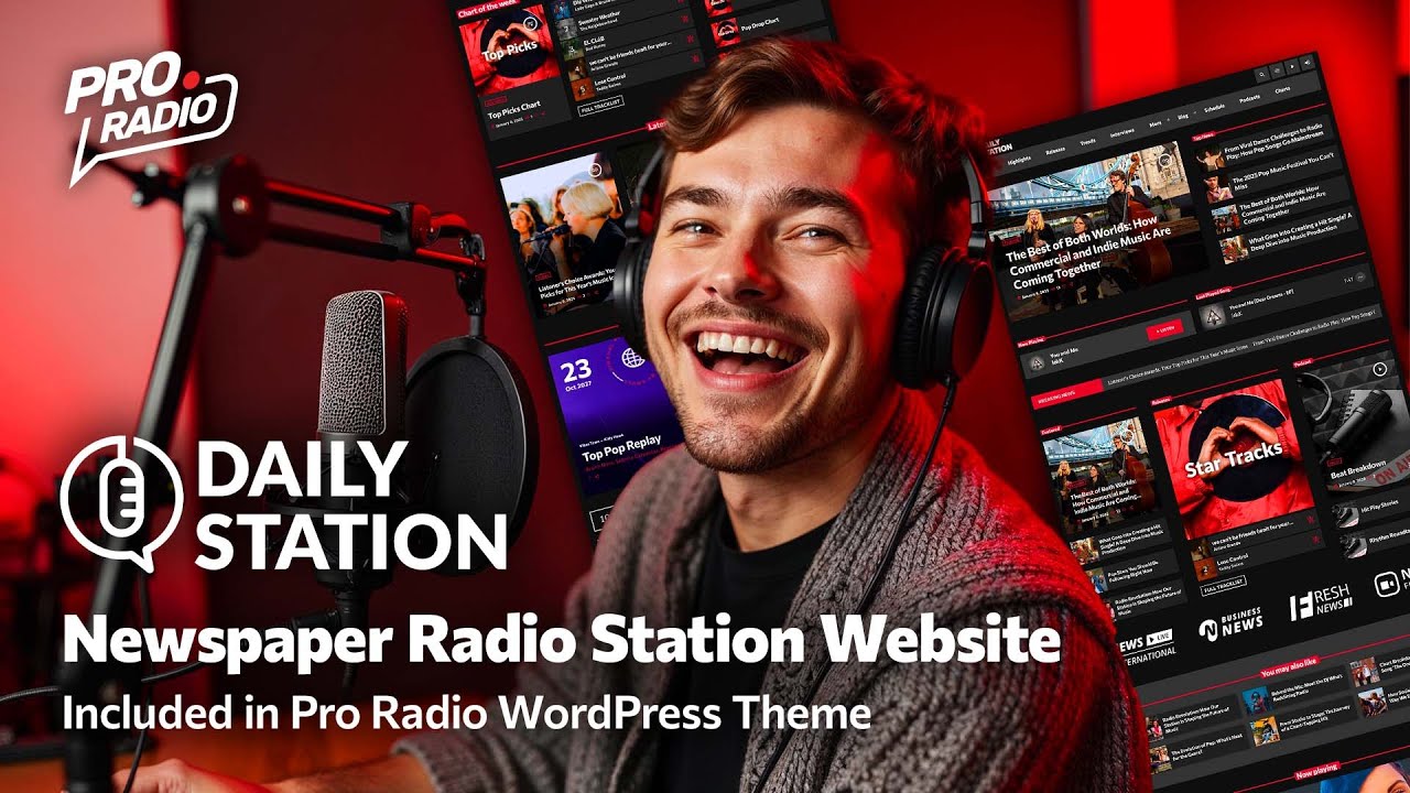 Daily Station: New Radio Station Website Template with Minimal Elegance ...
