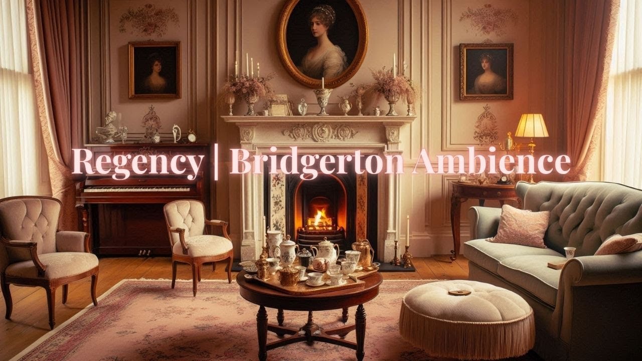 Regency | Bridgerton Living Room | Cozy Fireplace & Elegant Ambience ...