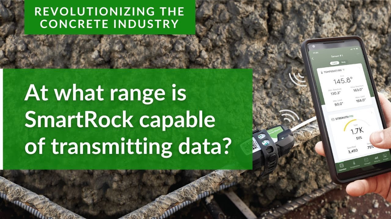 At what range is SmartRock® capable of transmitting data? - YouTube