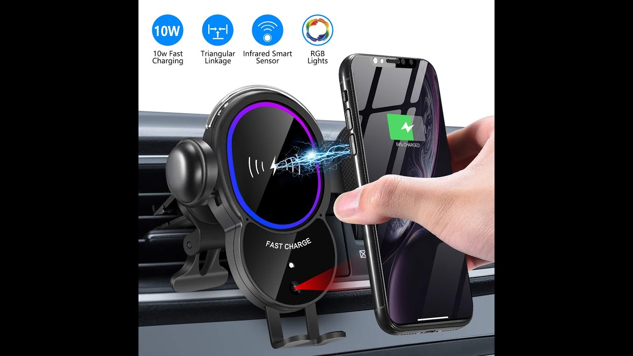 [Upgraded]Wireless Car Charger Mount-Triangle Linkage Automatic ...