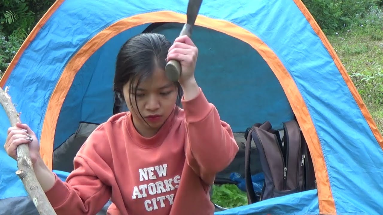 Primitive Life - Camping alone in the rainforest - relaxing in the wild ...