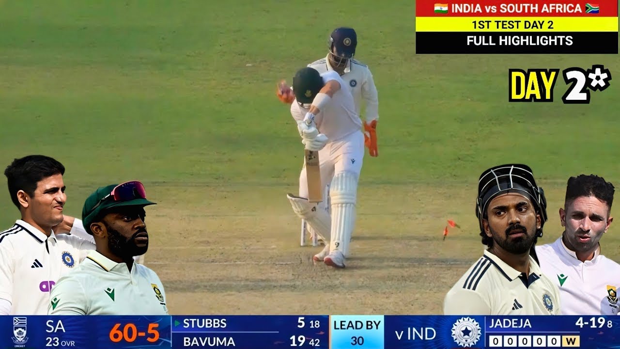 India vs SA 1st Test Day 2 Highlights 2025,highlights of todays cricket ...