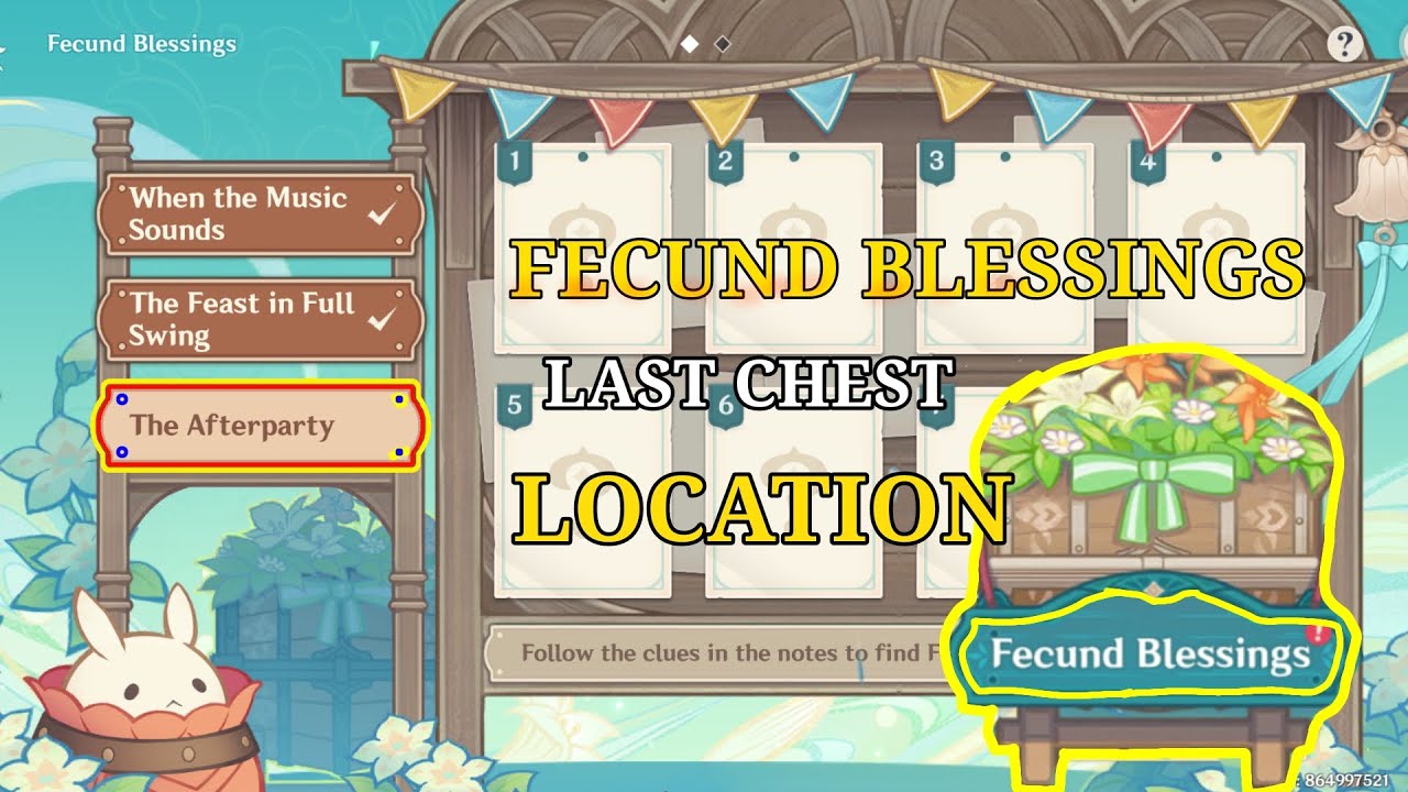 Final Fecund Blessings Chest Locations |Fecund Blessings: After party ...