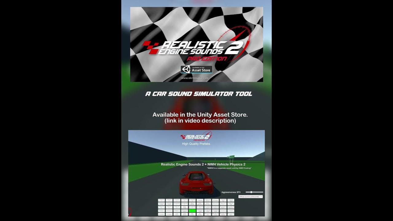 V8 German | Realistic Engine Sounds 2 | Unity Engine | #gamedev #audio #res2 #sfx #gameaudio ...