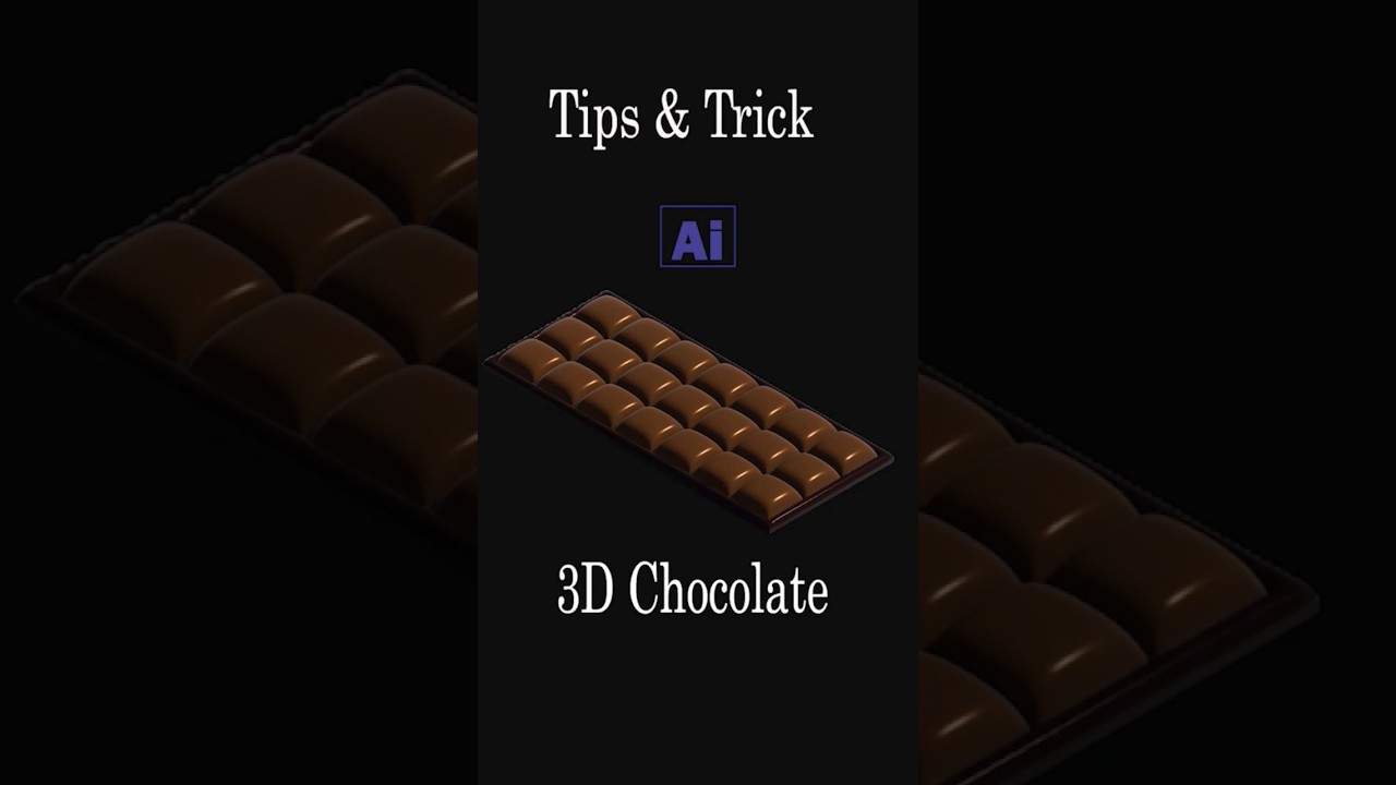 3D Chocolate 🍫 Design in Adobe illustrator. #edit #3d #graphicdesign # ...