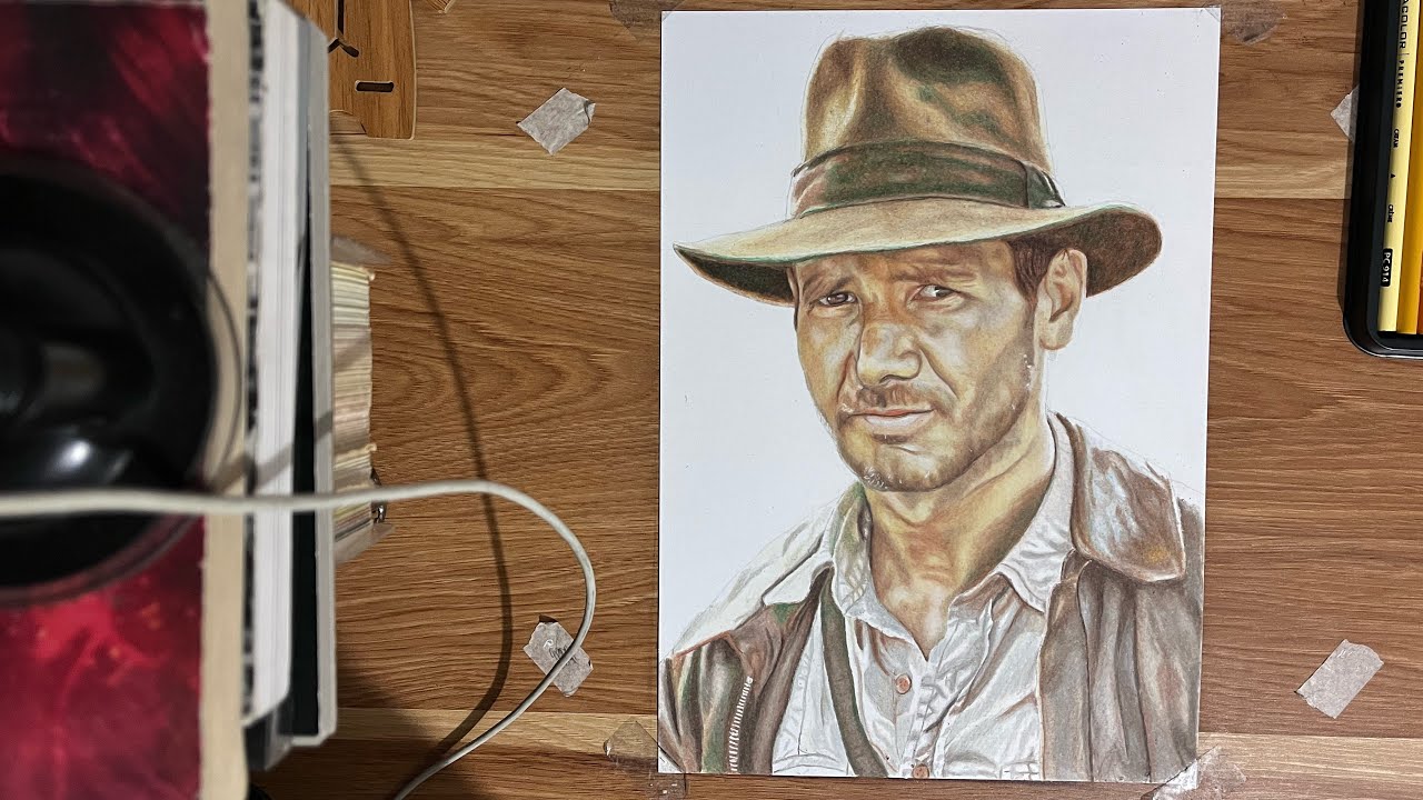 Como dibujar a Indiana Jones y el gran círculo / how to draw Indiana ...